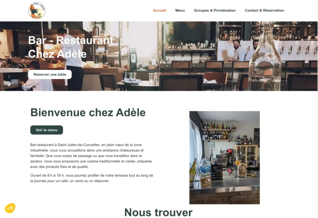 Quentin Closier – Références – Restaurant Chez Adèle - Bar/Restaurant